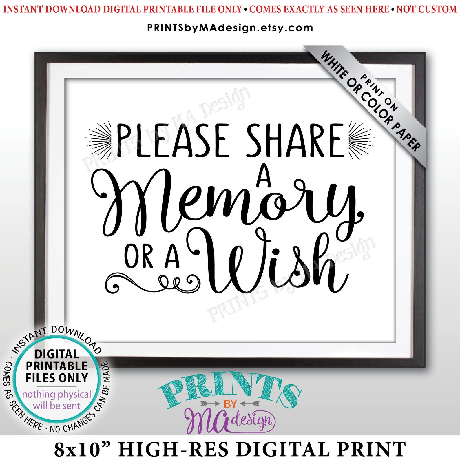 Share a Memory or a Wish Sign Write a Memory Share Memories - Etsy
