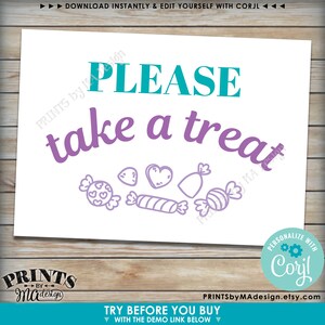 Editable Candy Sign, Custom Candy Display, All Text Can Be Edited ...