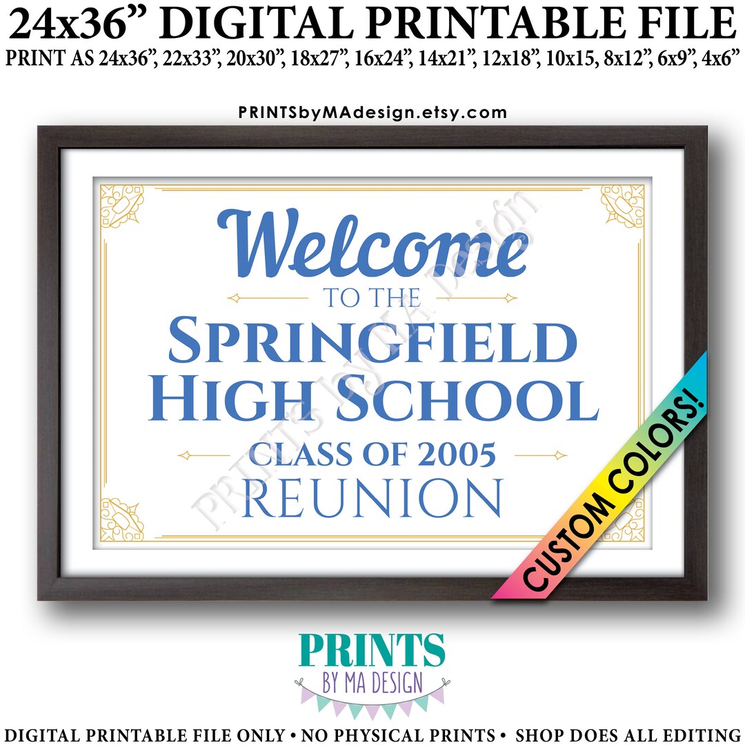 Class Reunion Sign, Welcome to the Reunion, High School Reunion, Custom ...