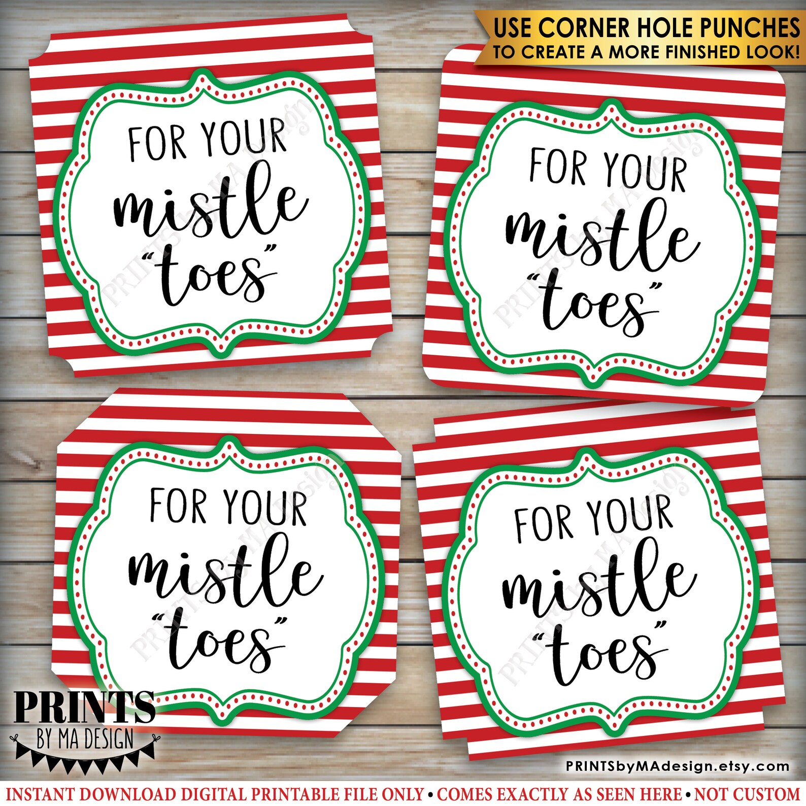 For Your Mistle "toes" Nail Polish Gift Tag, Xmas Mani Pedi Mistle-toe ...