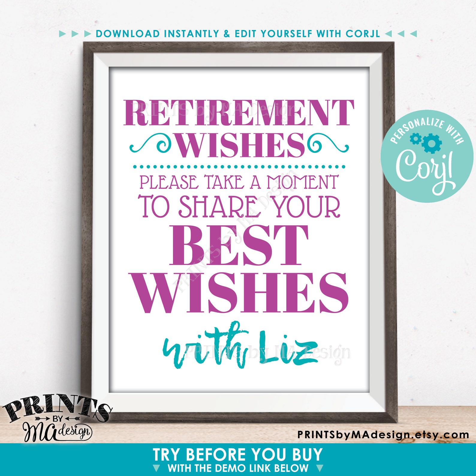 Retirement Wishes Sign Please Leave Your Best Wishes for the - Etsy