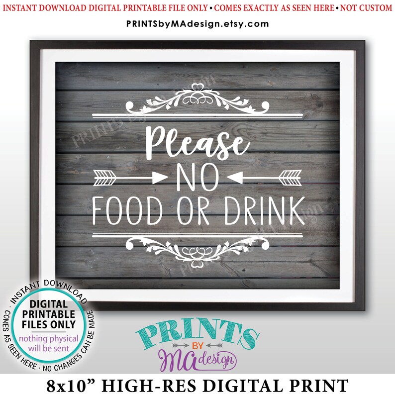 Please No Food or Drink Sign, No Food Sign, Keep Food Out, Rules for ...