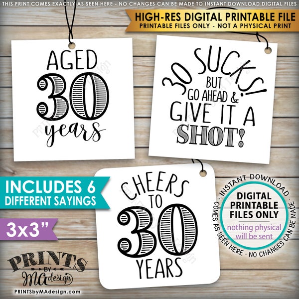 30th Birthday Shot Signs - Etsy