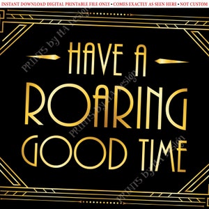 Have a Roaring Good Time Sign, New Year's Decoration, Roaring Twenties ...
