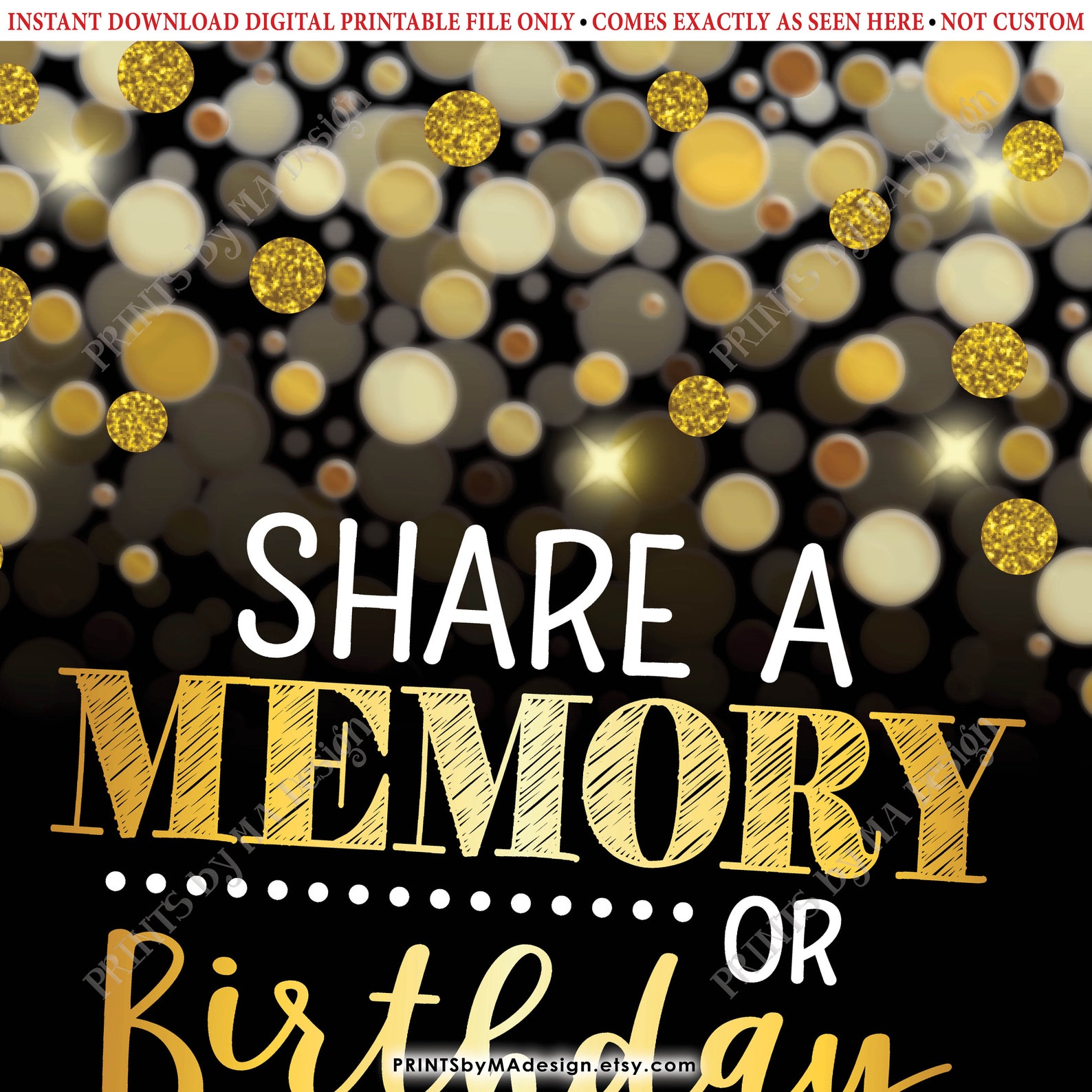 Share a Memory or Birthday Wishes Sign, Birthday Wish, Memories Sign ...