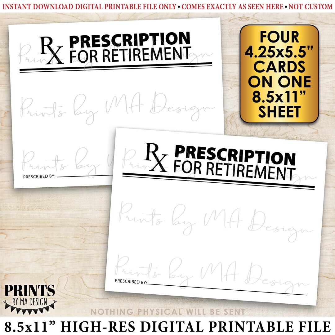 Please Leave Your Prescription for Retirement, Medical Nurse Doctor ...