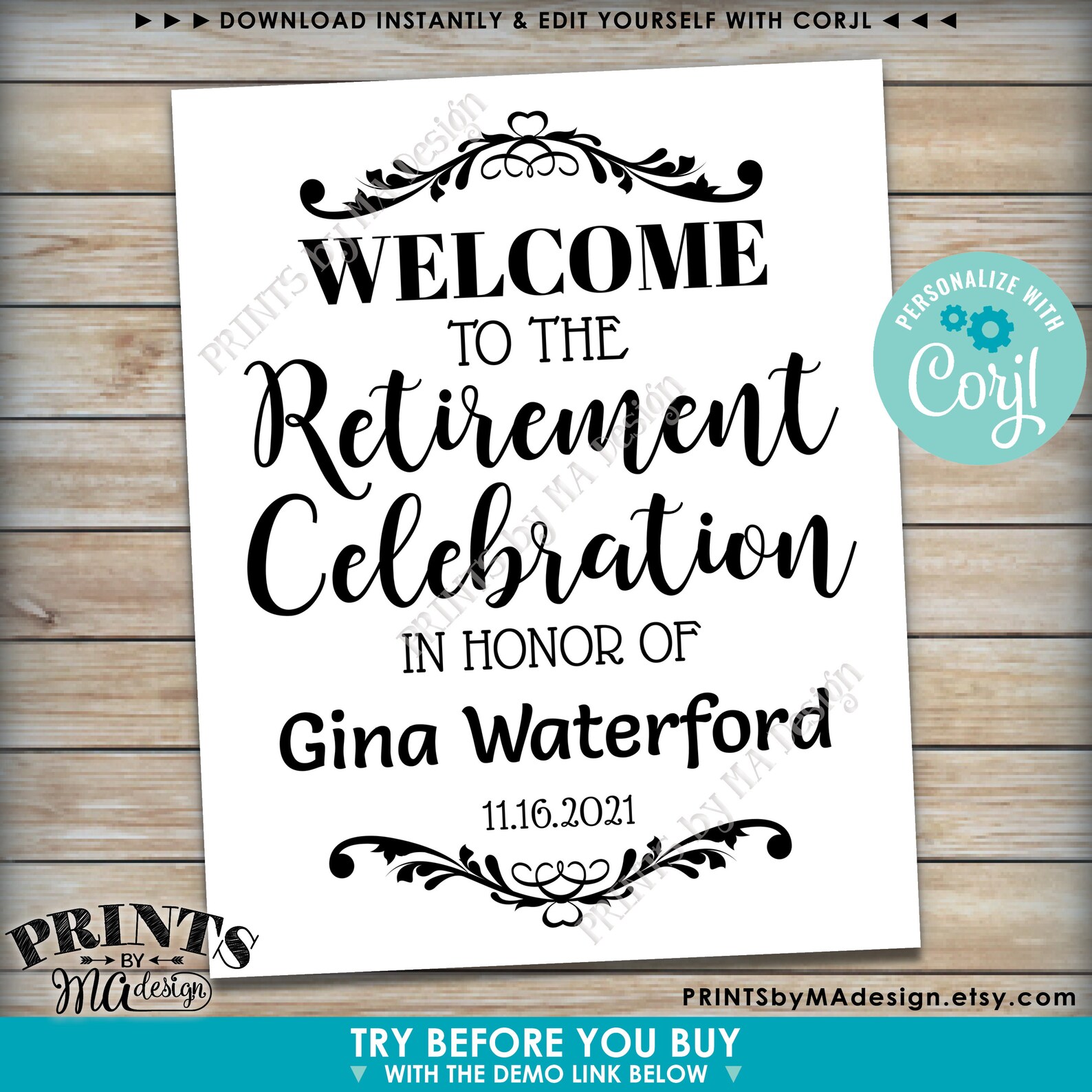 Retirement Party Sign Welcome to the Retirement Celebration - Etsy