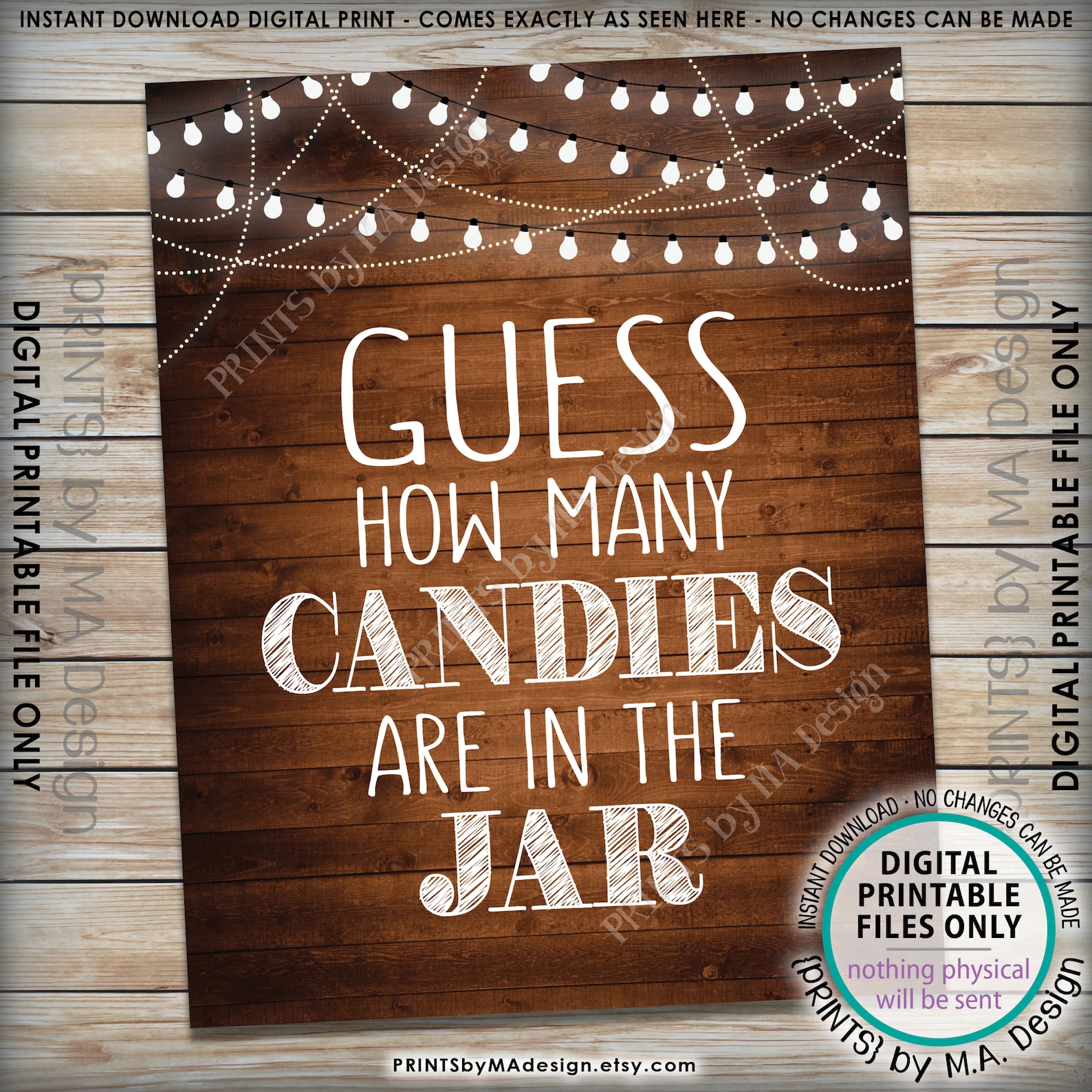 Candy Guessing Game Sign Guess How Many Candies Are in the - Etsy