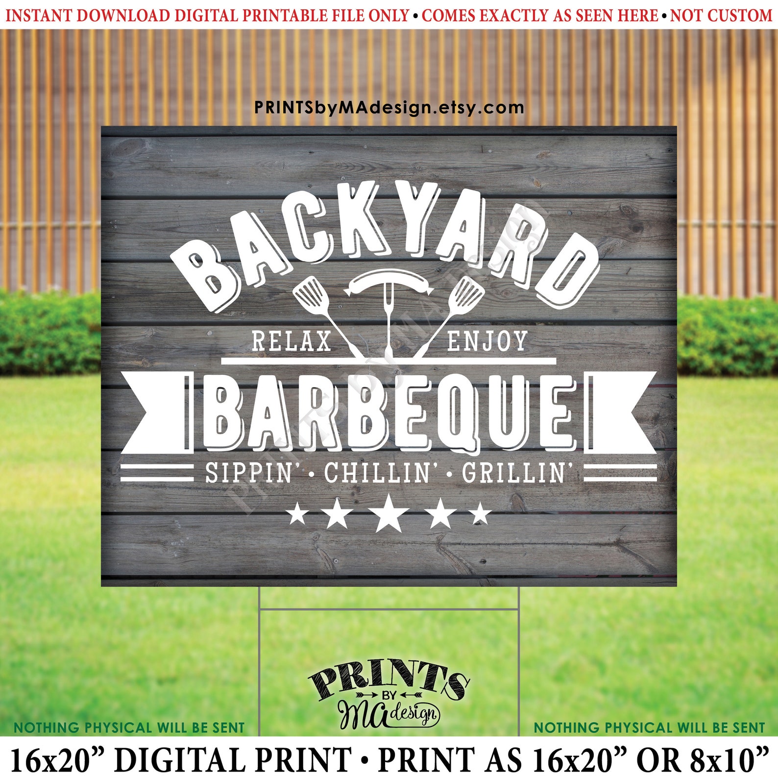 Backyard Barbeque Sign, Backyard BBQ, Barbie Grill Smokehouse ...
