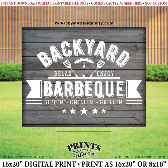 Backyard Barbeque Sign Backyard BBQ Barbie Grill Smokehouse - Etsy