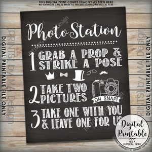 Photo Station Sign, Take 2 Photos and Leave One for Us, Photobooth ...