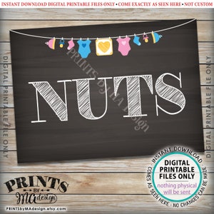 Nuts and No Nuts Signs, Food Allergy Baby Shower Sign, Nut Free Zone ...