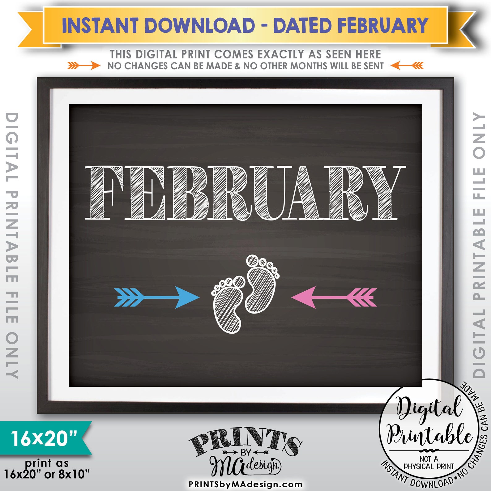Pregnancy Announcement Sign Subtle Due Date Month Expecting - Etsy