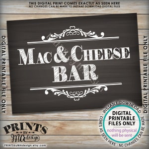 Mac & Cheese Bar Sign, Build Your Own Bowl of Macaroni and Cheese, Mac ...