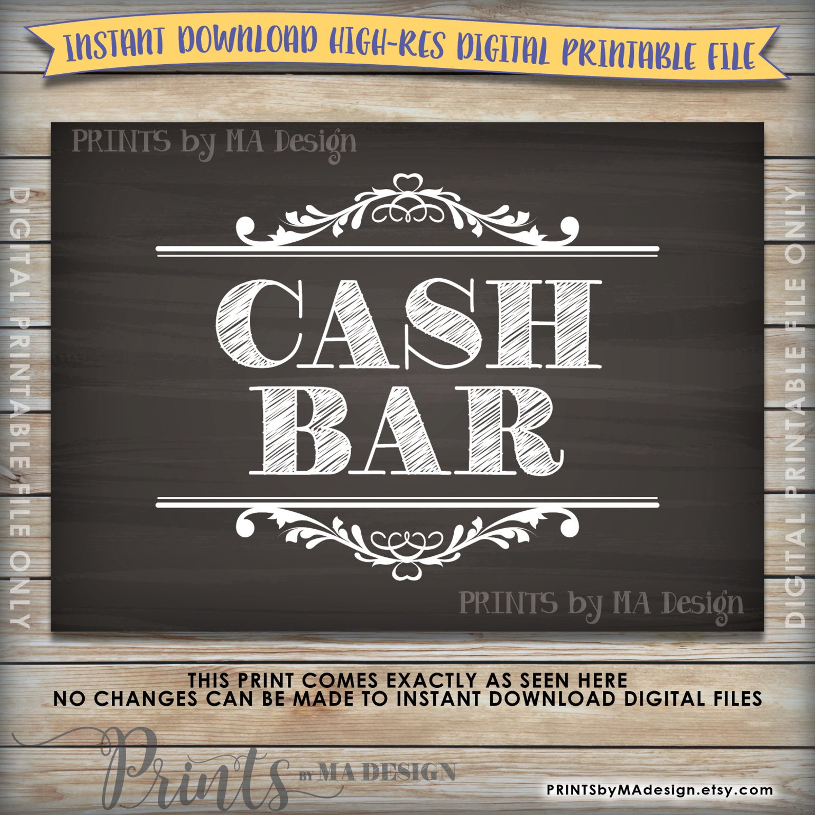 Cash Bar Sign Wedding Bar Sign Graduation Party Birthday - Etsy