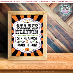 Halloween Selfie Station Sign, Carnival Theme Halloween Party, Circus ...