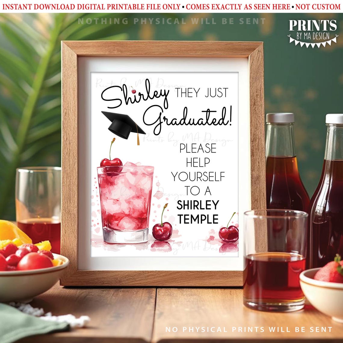 Graduation Shirley Temple Sign, Non-alcoholic Signature Drink Station ...