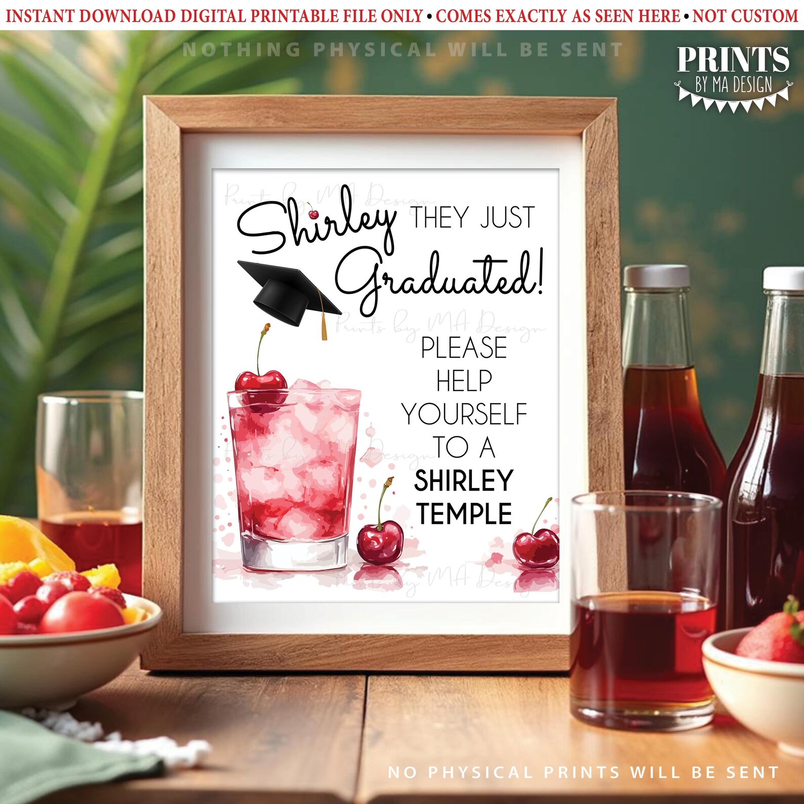 Graduation Shirley Temple Sign, Non-alcoholic Signature Drink Station ...