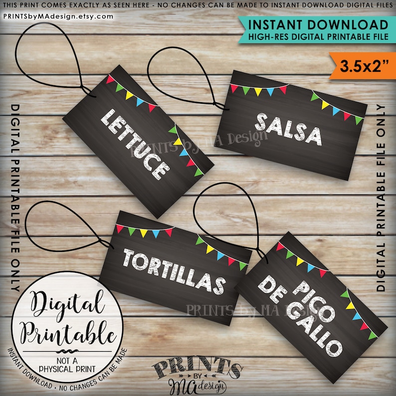 Nacho Bar Sign and Labels Welcome Mexican Food Labels Build | Etsy