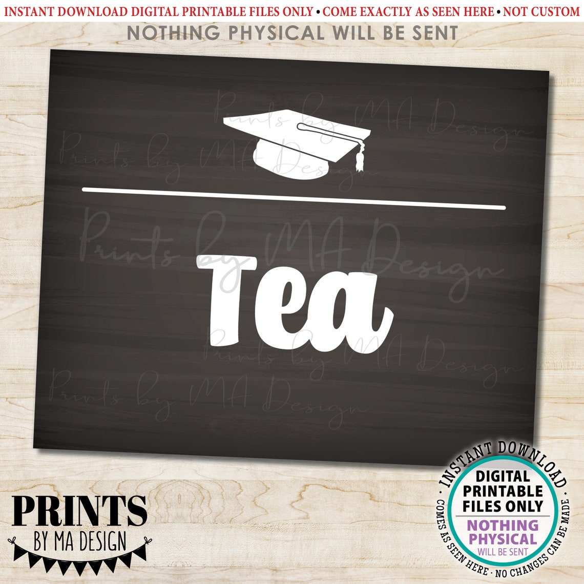 Beverage Station Signs, Graduation Party Drink Signs, Coffee and Tea ...