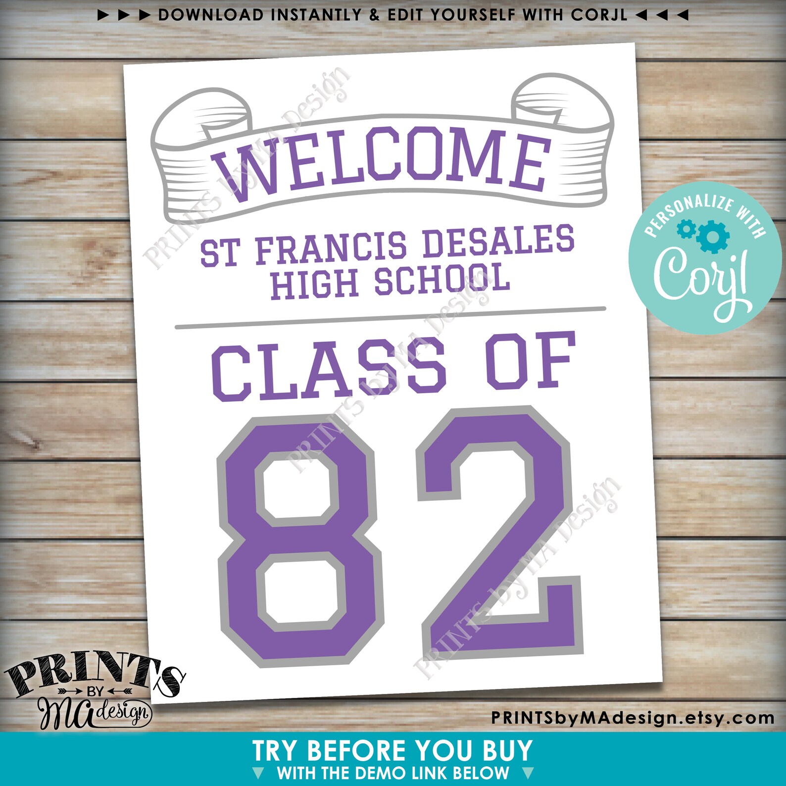 Class Reunion Welcome Sign Custom Class of Reunion - Etsy