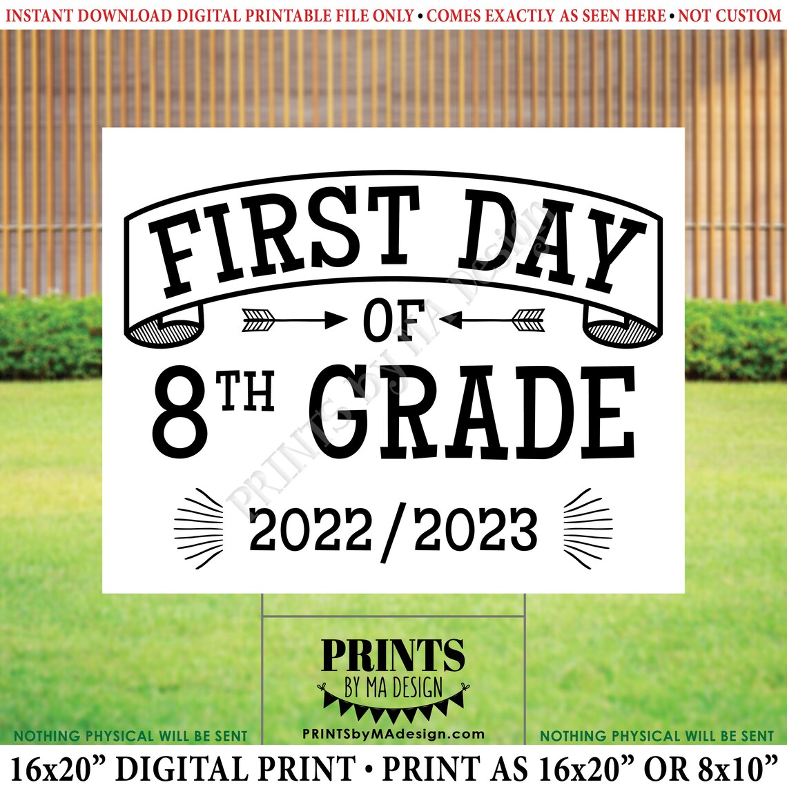 First Day of School Sign Eighth Grader Starting 8th Grade - Etsy
