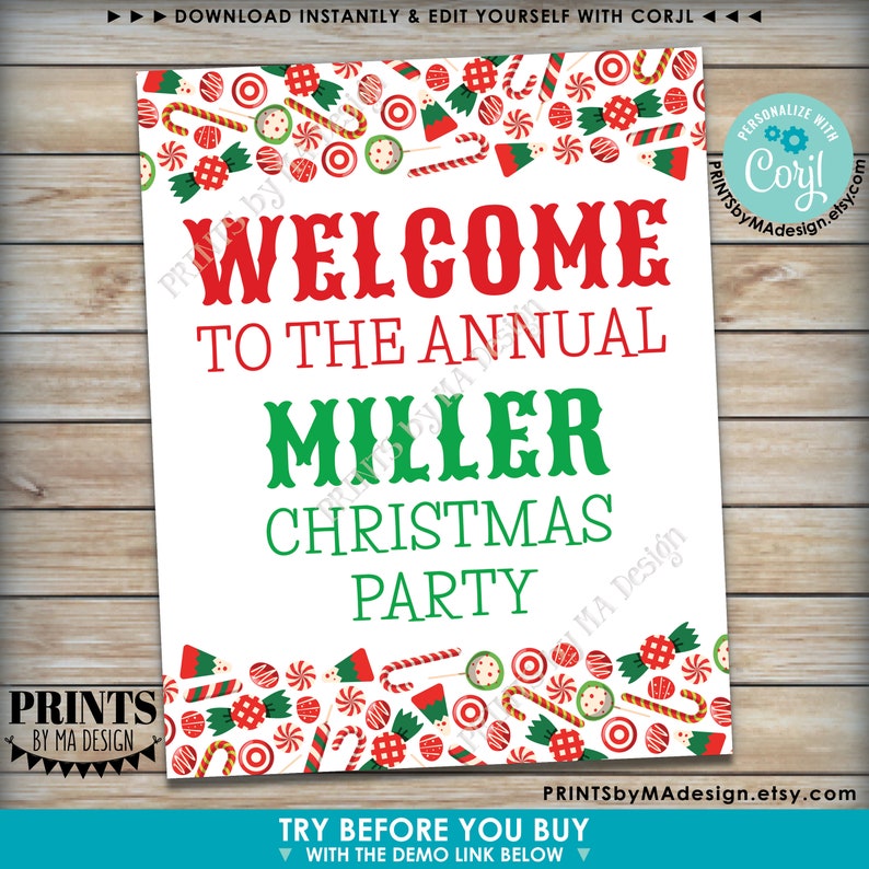 Custom Holiday Sign, Christmas Candy Cane Peppermints, Choose Your Text ...