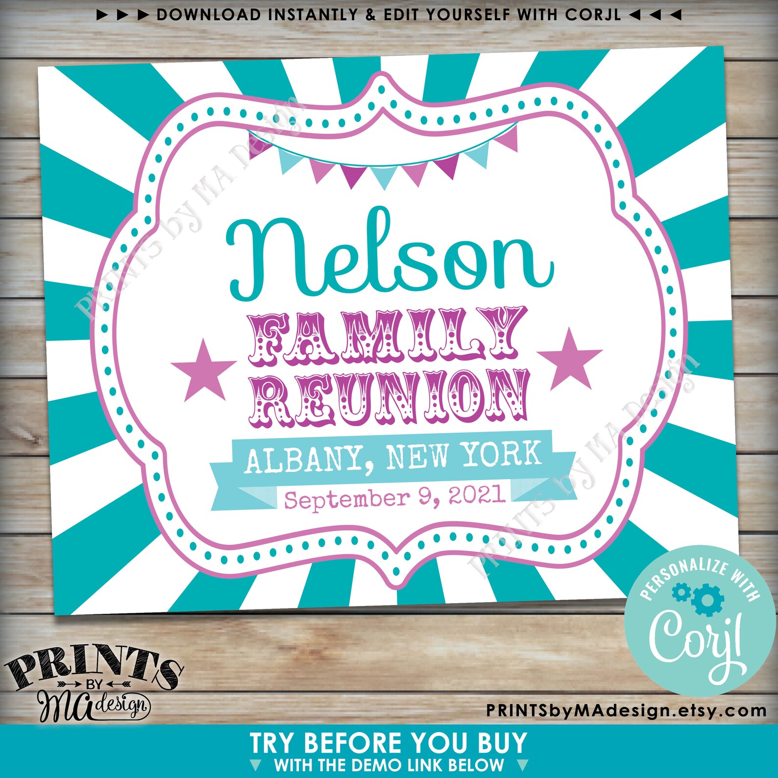 Family Reunion Sign Carnival Themed Family Reunion Banner | Etsy