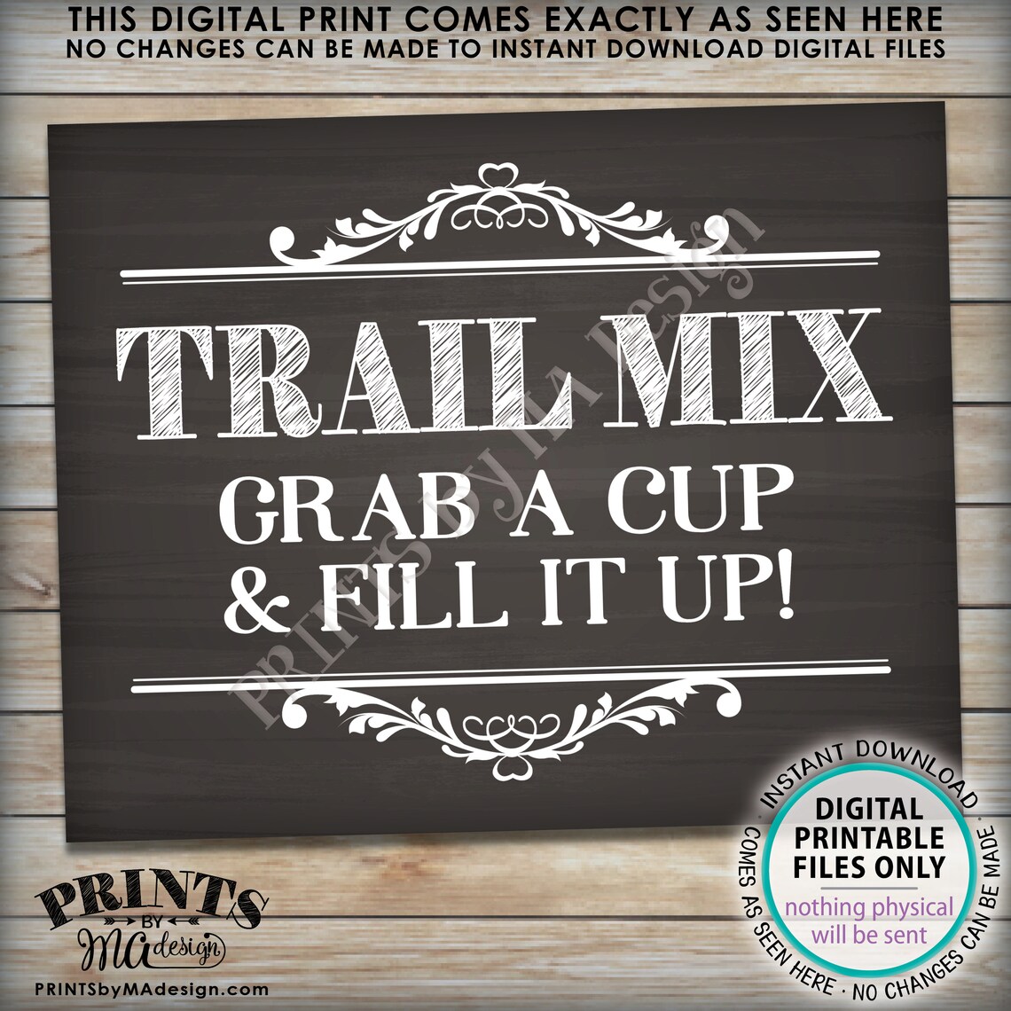 Trail Mix Sign Make Your Own Trail Mix Grab a Cup & Fill It - Etsy