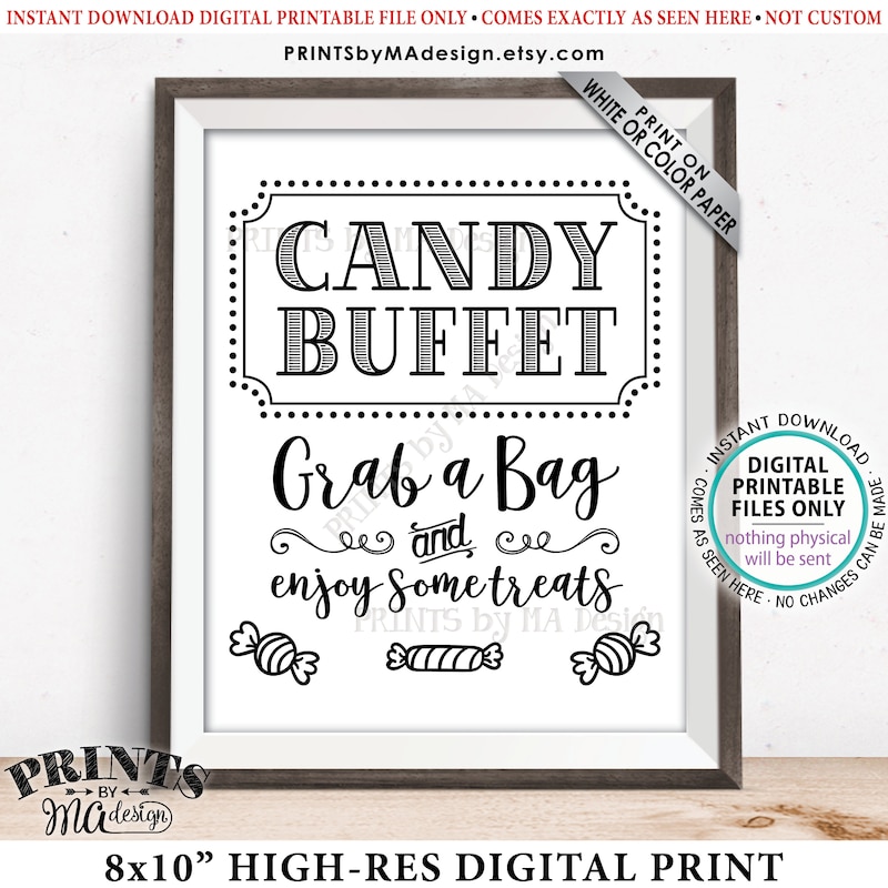 Candy Table Signs - Etsy