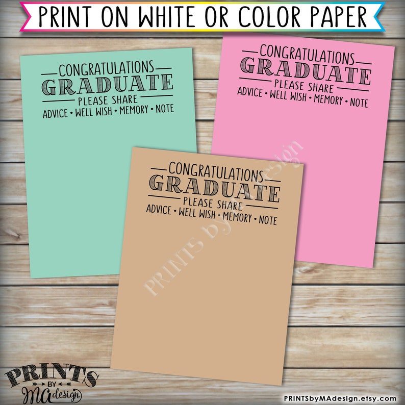 Congratulations Graduate Cards Memory Advice Well Wishes | Etsy