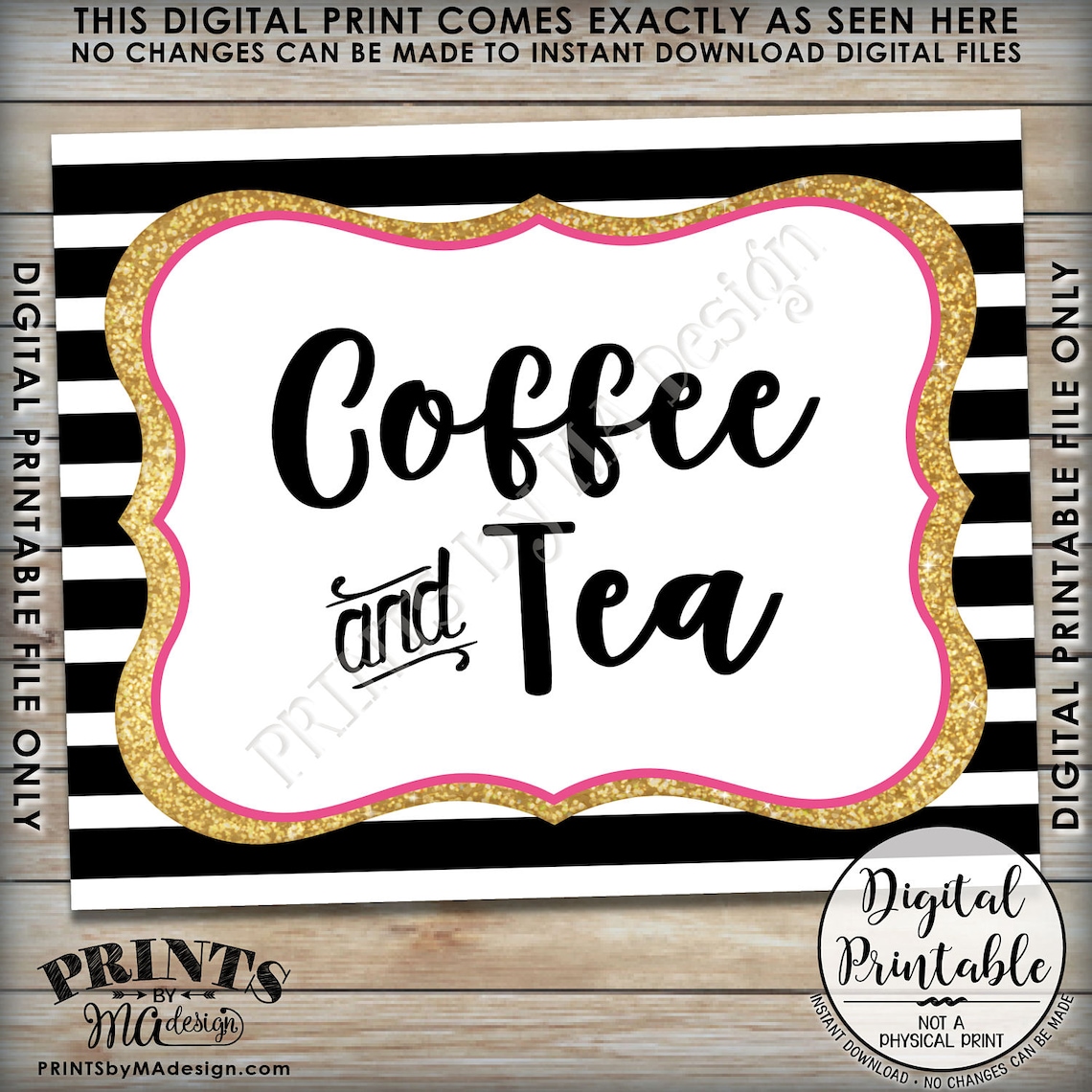 Coffee and Tea Sign, Tea and Coffee Sign, Coffee Bar, Wedding, Shower ...