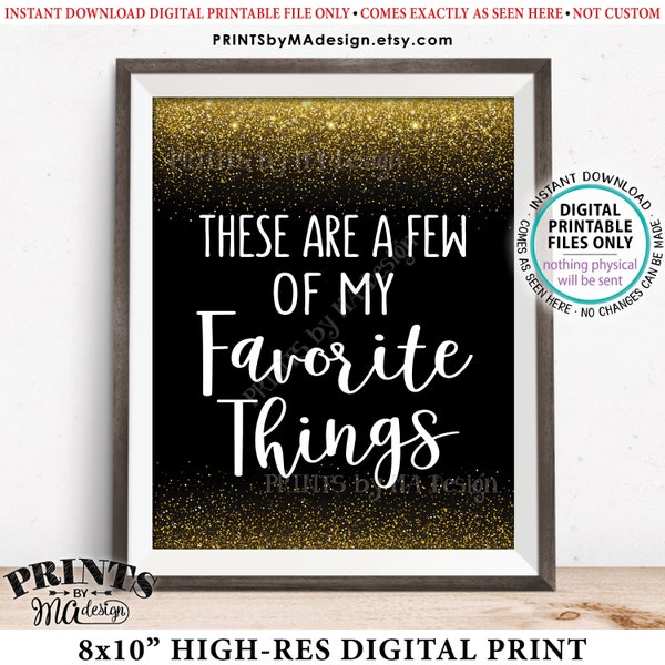 Gold These Are My Favorite Things Sign - Etsy