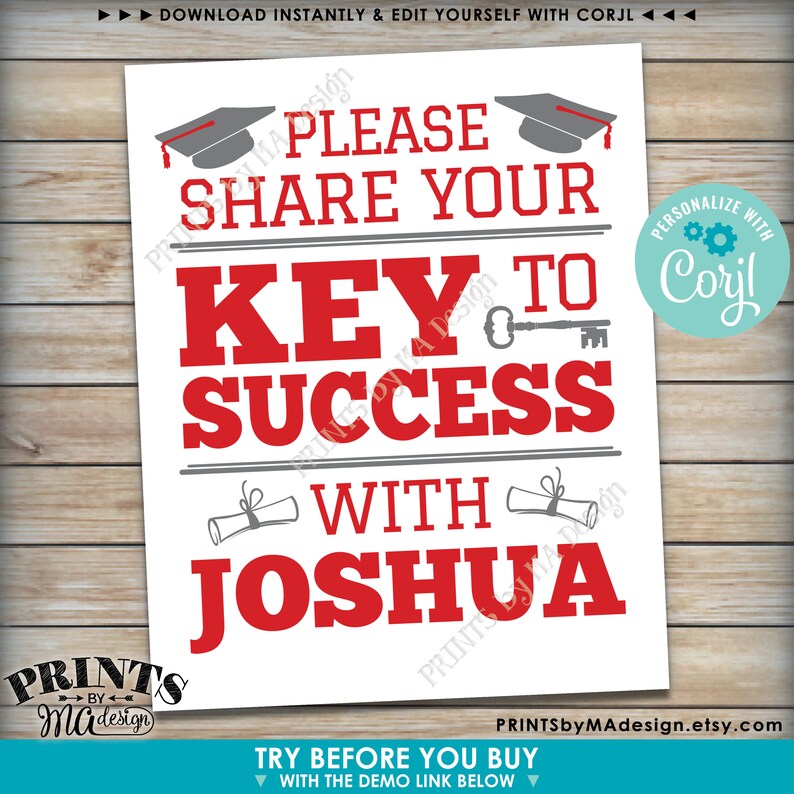 Graduation Advice Sign, Please Share Your Key to Success With the Grad ...