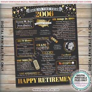Back in the Year 2006 Retirement Party Poster Board, Flashback to 2006 ...