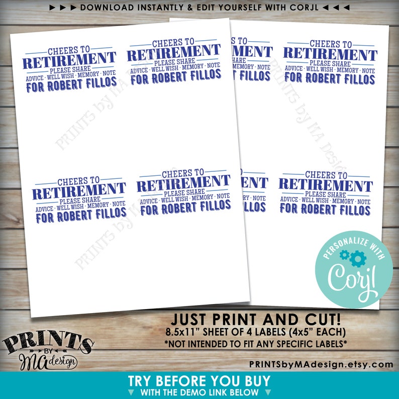 Cheers to Retirement Well Wishes Card Retirement Party Memory - Etsy