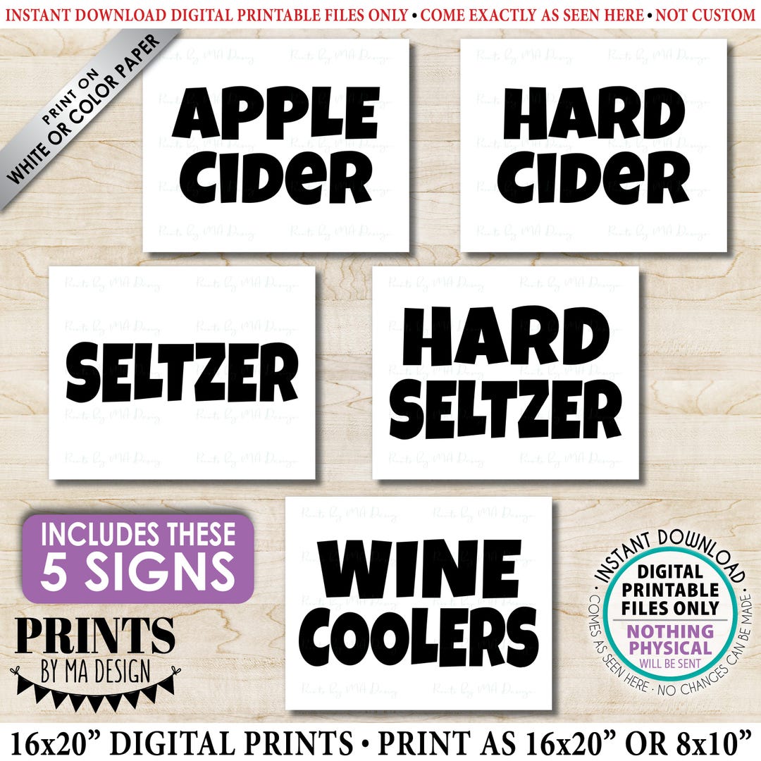 Beverage Signs, Drink Bundle Package, Apple Cider, Hard Cider, Seltzer ...