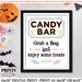 Halloween Candy Bar Sign, Grab a Bag and Enjoy Some Treats, Halloween ...