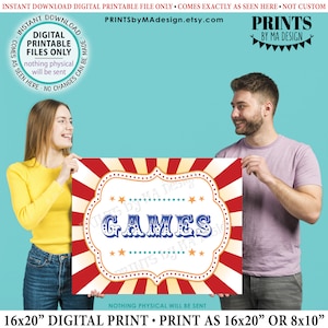 Carnival Games Sign, Circus, Festival, Birthday Party Activities, Event ...