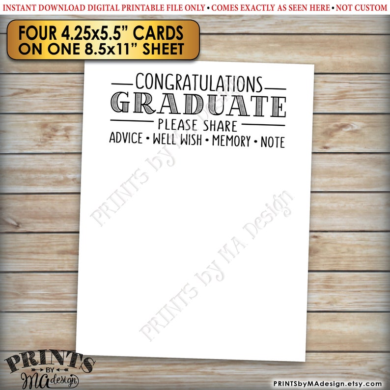 Congratulations Graduate Cards Memory Advice Well Wishes | Etsy