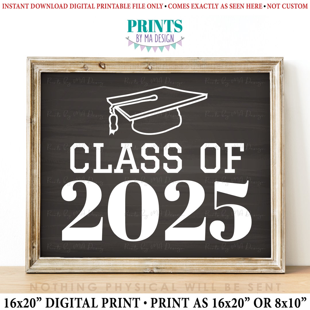 Class of 2025 Sign, High School Graduation in 2025, College Grad ...
