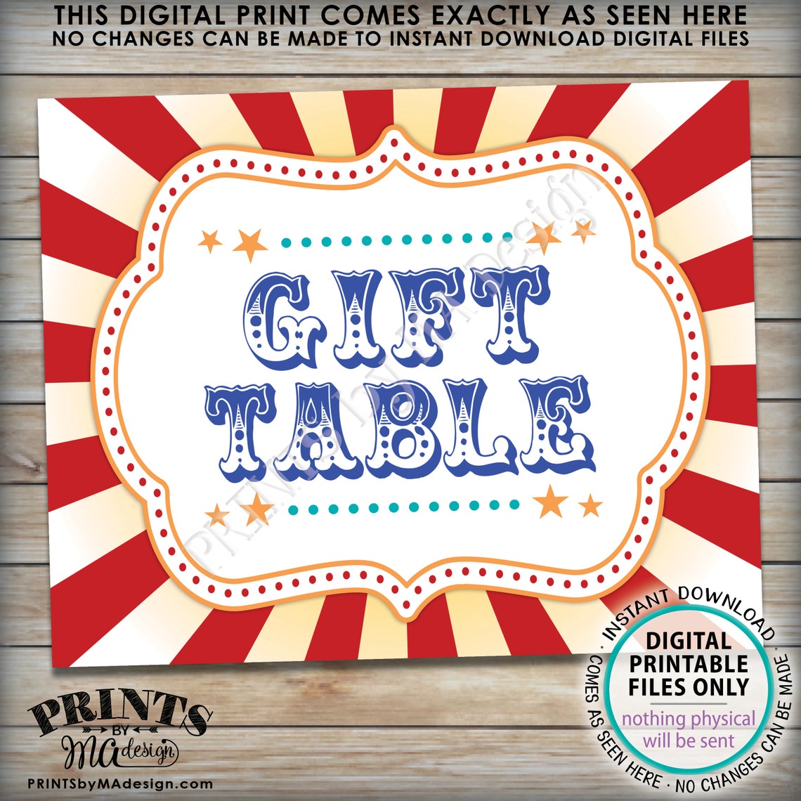 Carnival Gift Table Sign, Gifts Carnival Theme Party Sign, Carnival ...