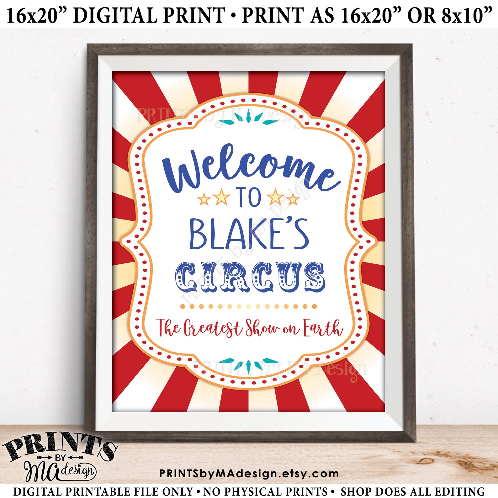 Circus Welcome Sign Welcome to the Circus Theme Party Sign - Etsy