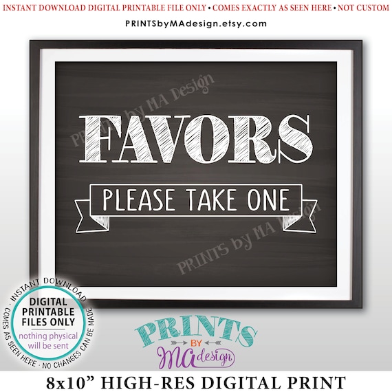 Favors Sign Please Take One Favors Sign Birthday - Etsy
