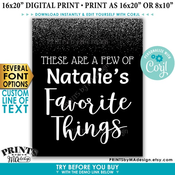 Favorite Things Sign These Are a Few Favorite Things Custom | Etsy