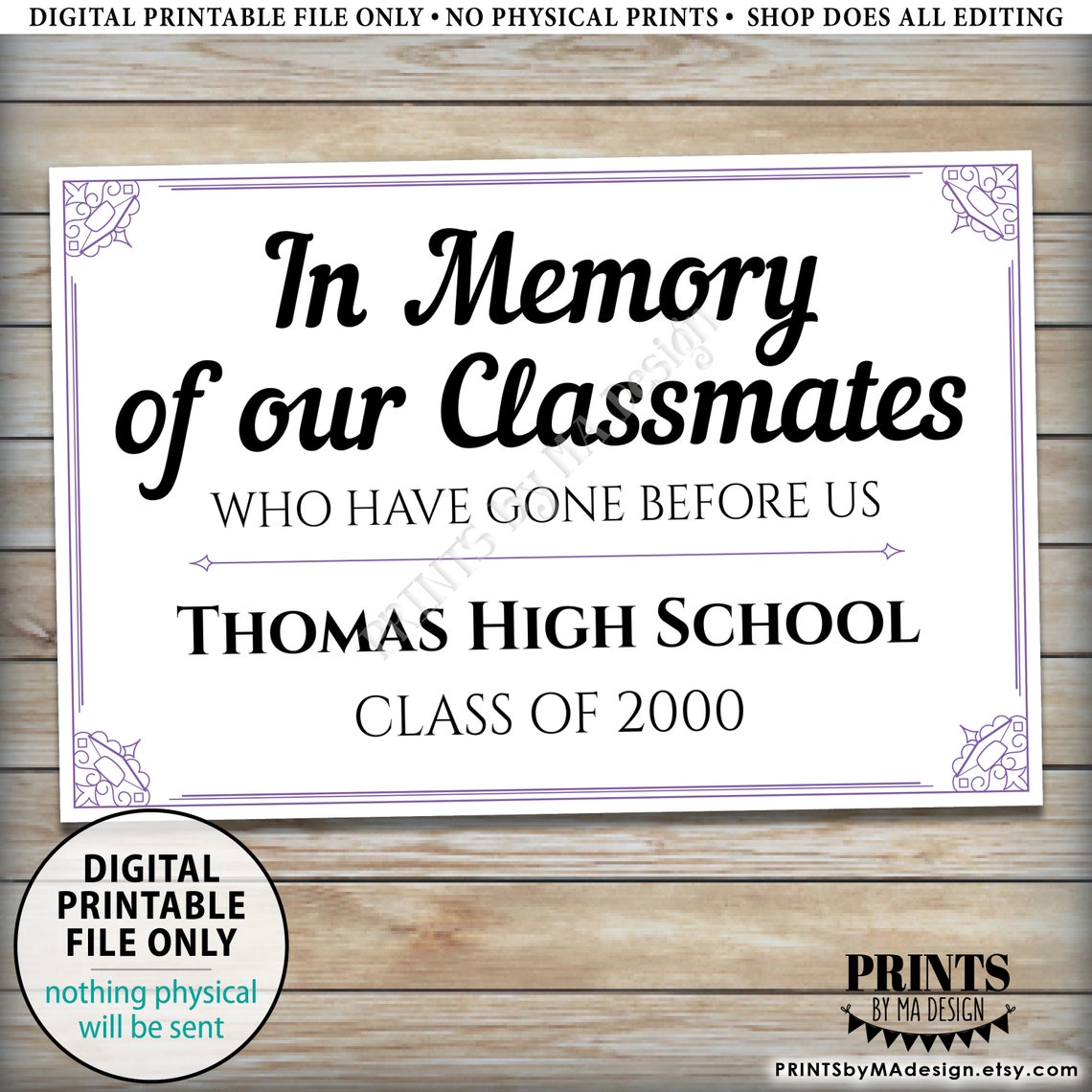 In Memory Sign for Reunion Memorial in Memoriam of Our - Etsy