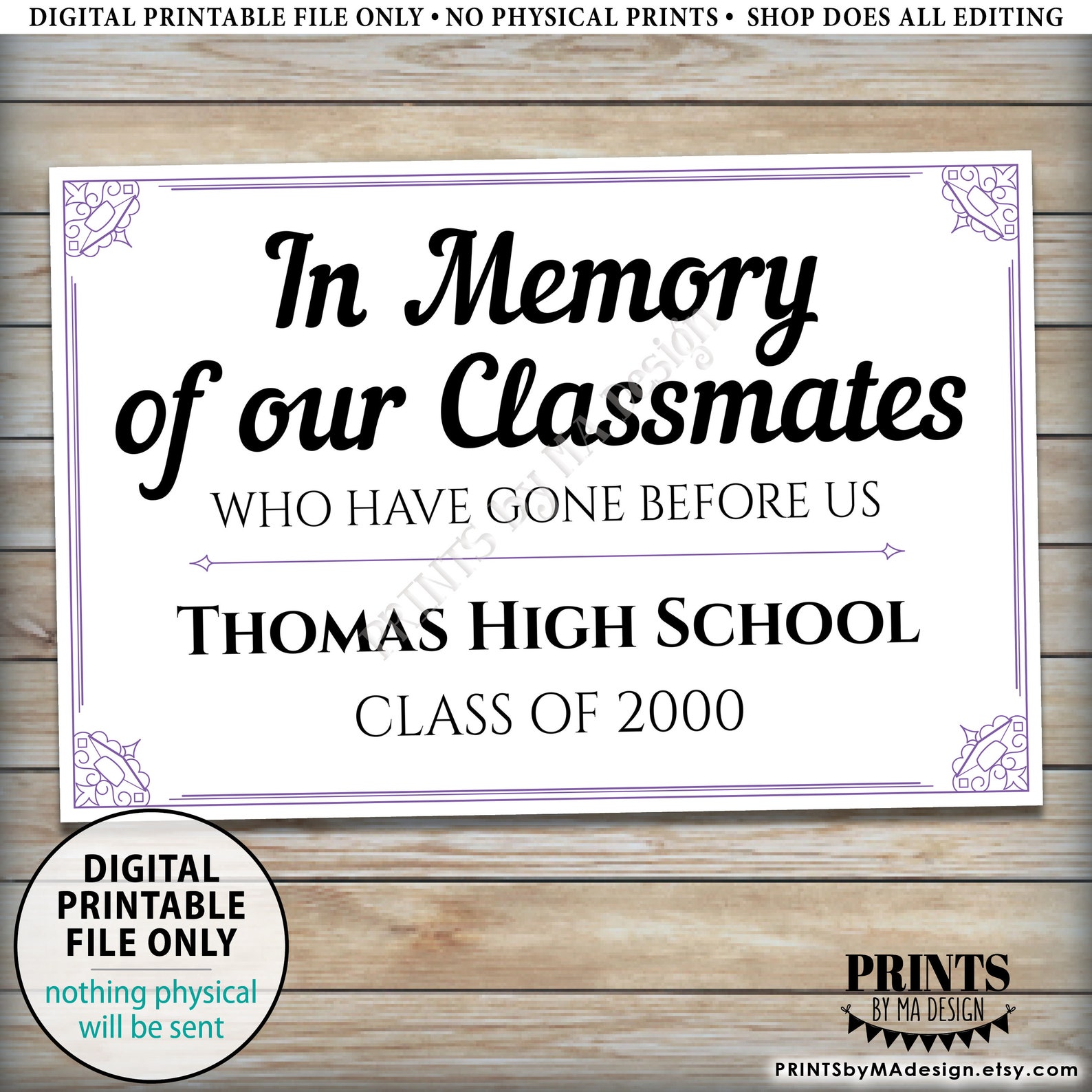 In Memory Sign for Reunion Memorial in Memoriam of Our - Etsy