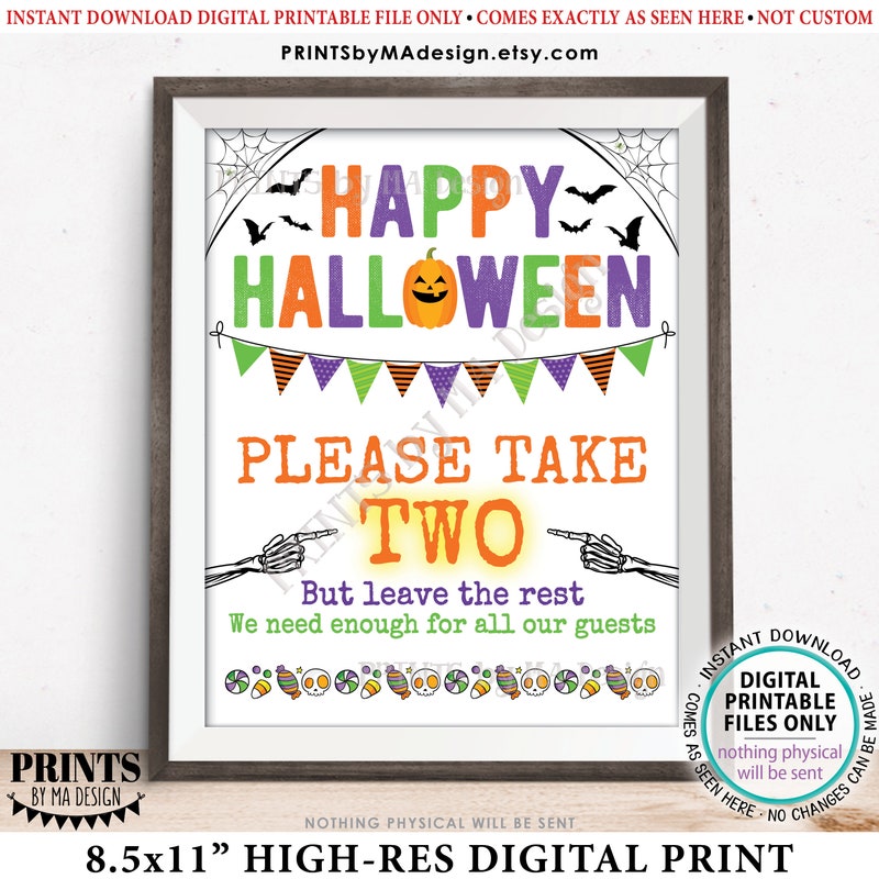 Please Take Two Sign Halloween - Etsy