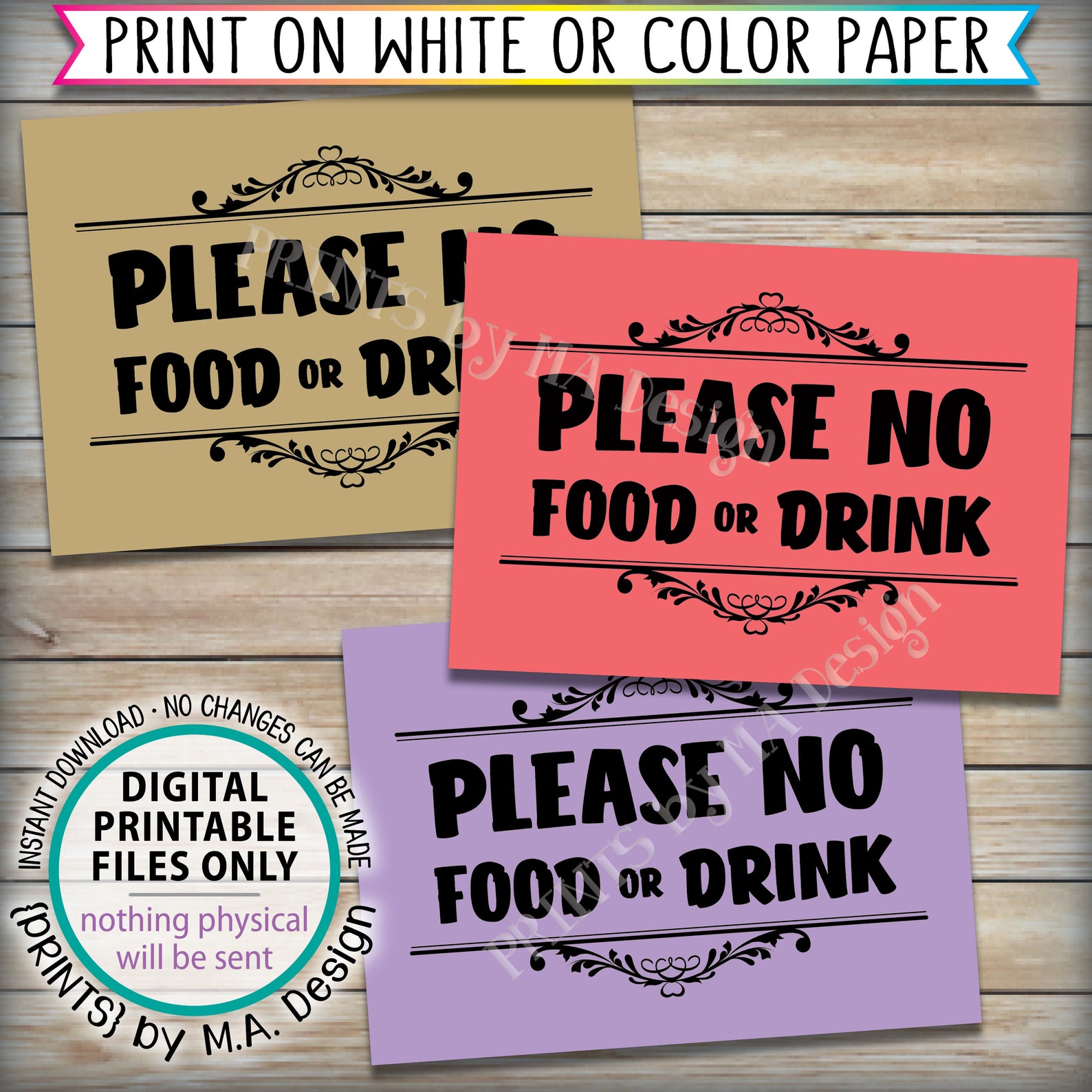 Please No Food or Drink Sign Keep Food Out PRINTABLE 5x7 - Etsy