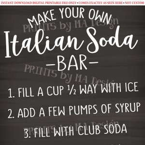 Italian Soda Bar Sign, Make Your Own Italian Soda Bar, Graduation ...
